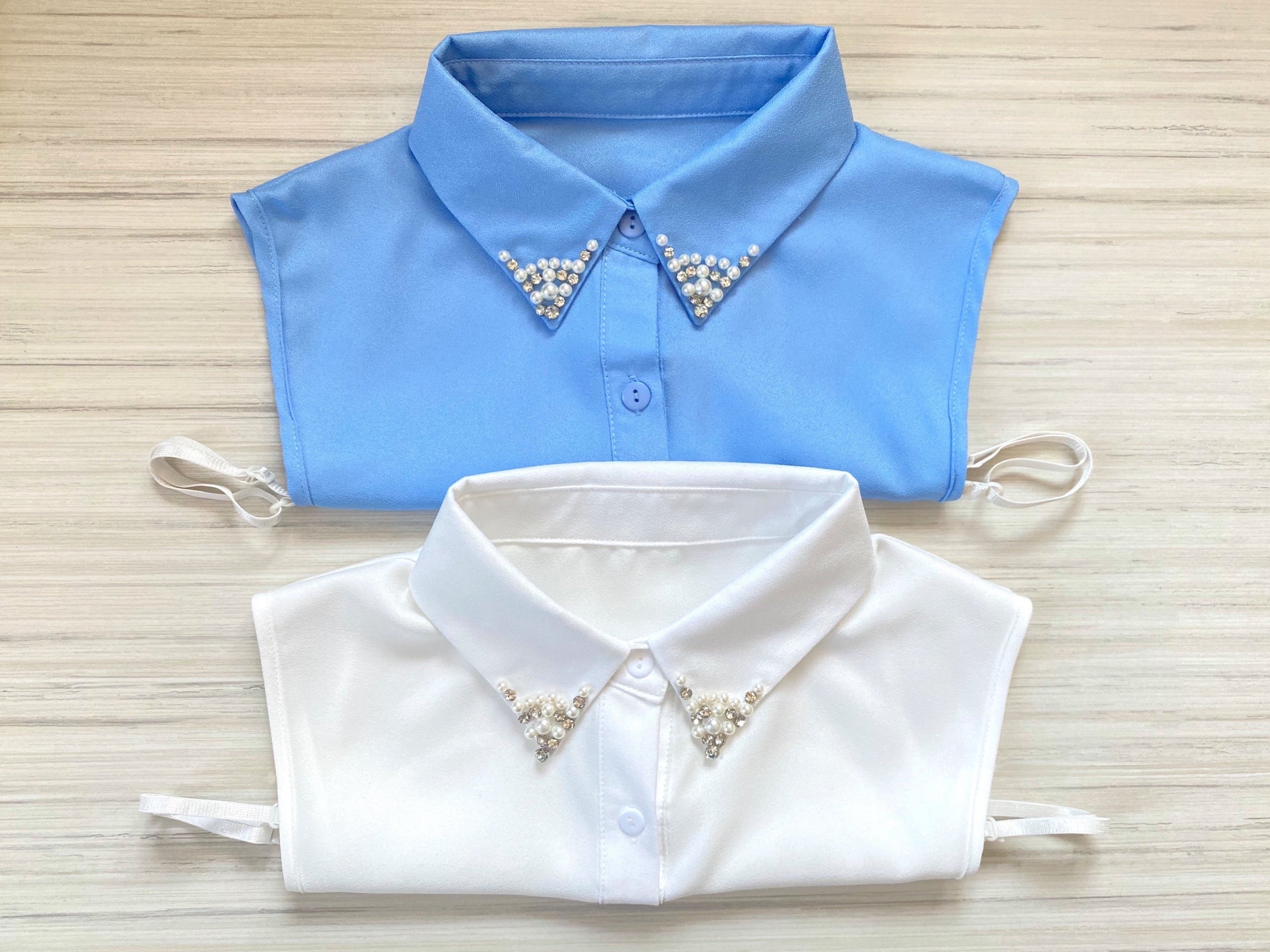 Guler camasa detasabil Precious cu aplicații tip perla și cristale ...