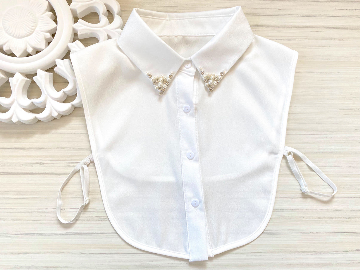 Guler camasa detasabil Precious cu aplicații tip perla și cristale ...